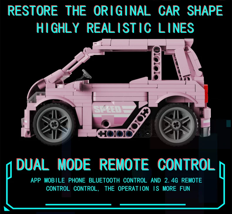 395pcs Programmable Rc Block Car Girl Gift Radio Control Car Building ...