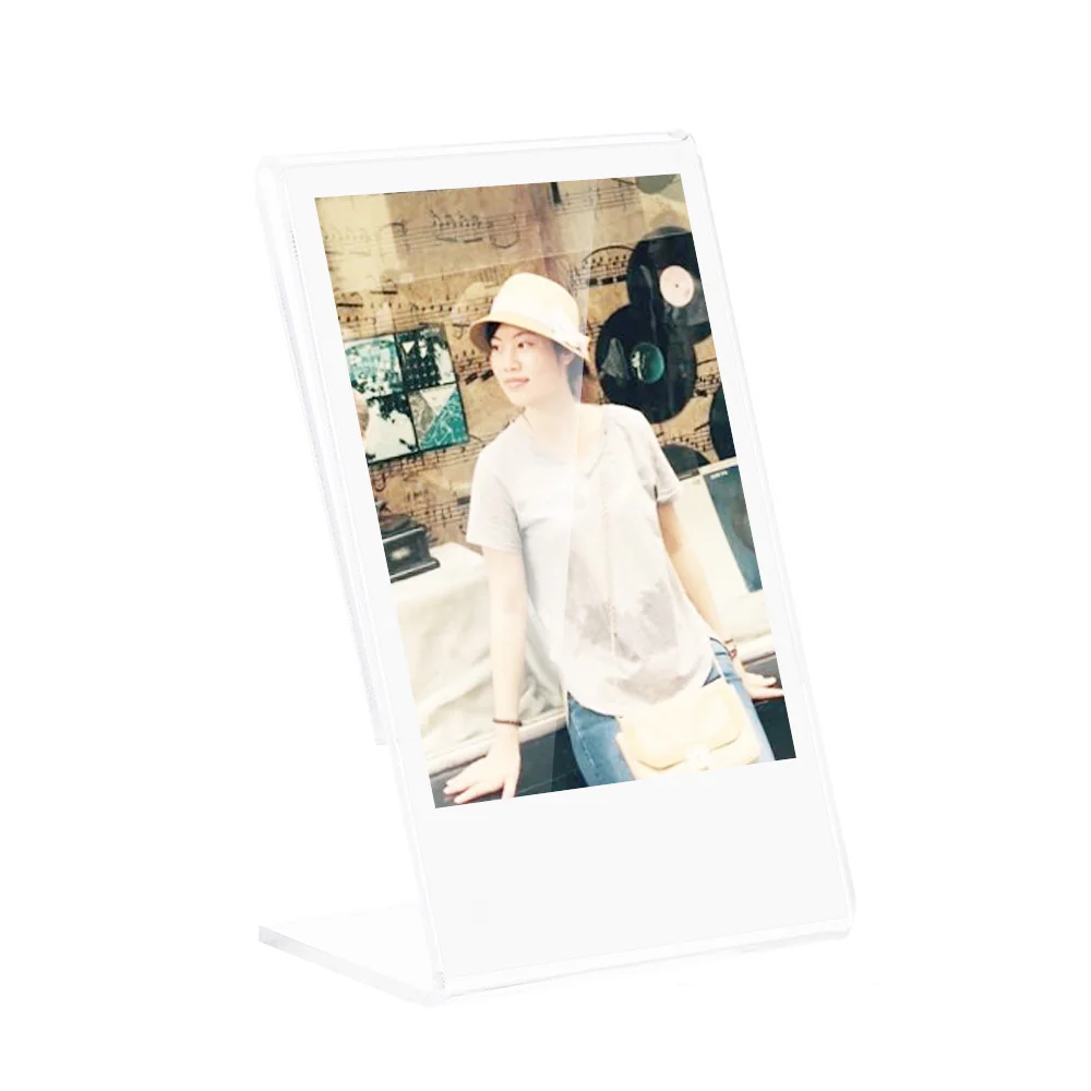 Clear Angled L Shape 2x6 4x6 5x7 Acrylic Sign Holder Booth Strip Slant ...