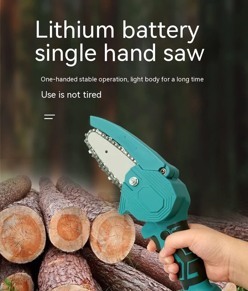 4 6 Inch Battery Lithium Chainsaw - Portable & Powerful