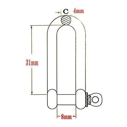 Marine Grade 316 Stainless Steel Lock Long Type D Shackle| Alibaba.com