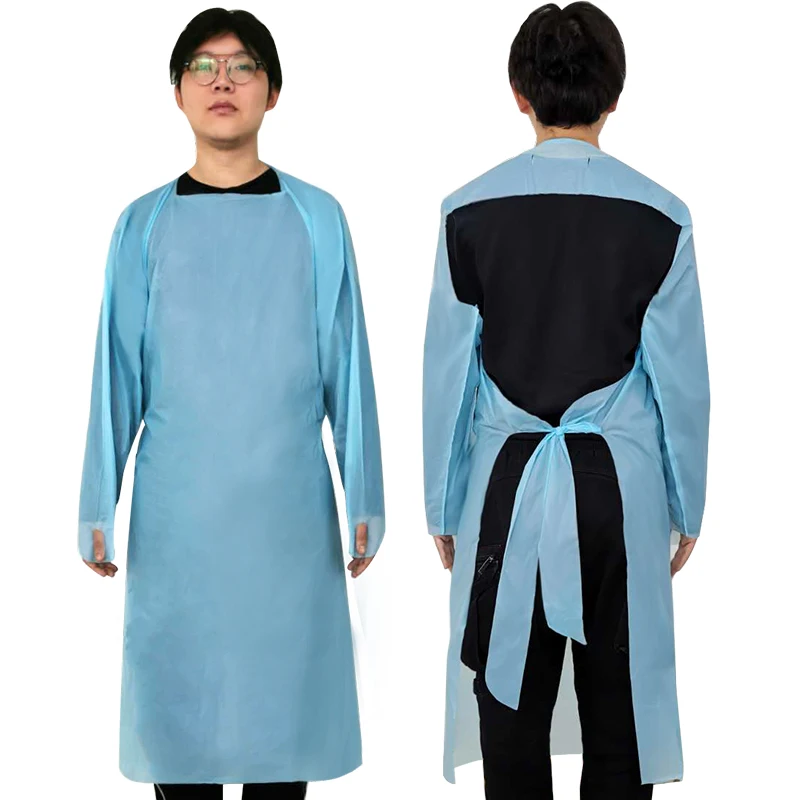 Wholesale High Quality Reusable Plastic Cheap Bulk Aprons Pe Blue Apron ...