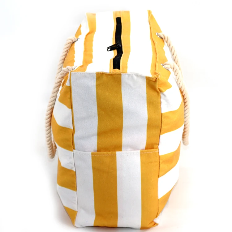 Wholesale Large Blue White Striped Beach Bag Big Oversized Cotton ...
