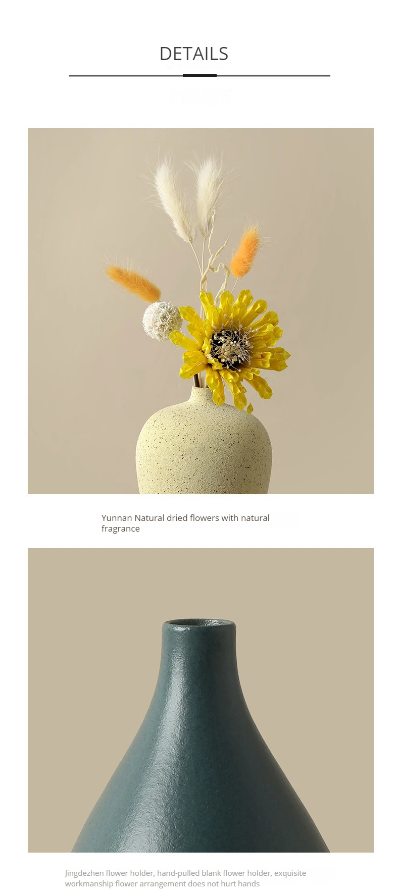 INS Ceramic Vase - Simple Flower Arrangement for Living Room
