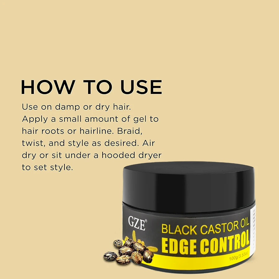 Gze Black Castor Extra Hold Braid,Loc,Twist Gel,Tames Frizz & Edges ...