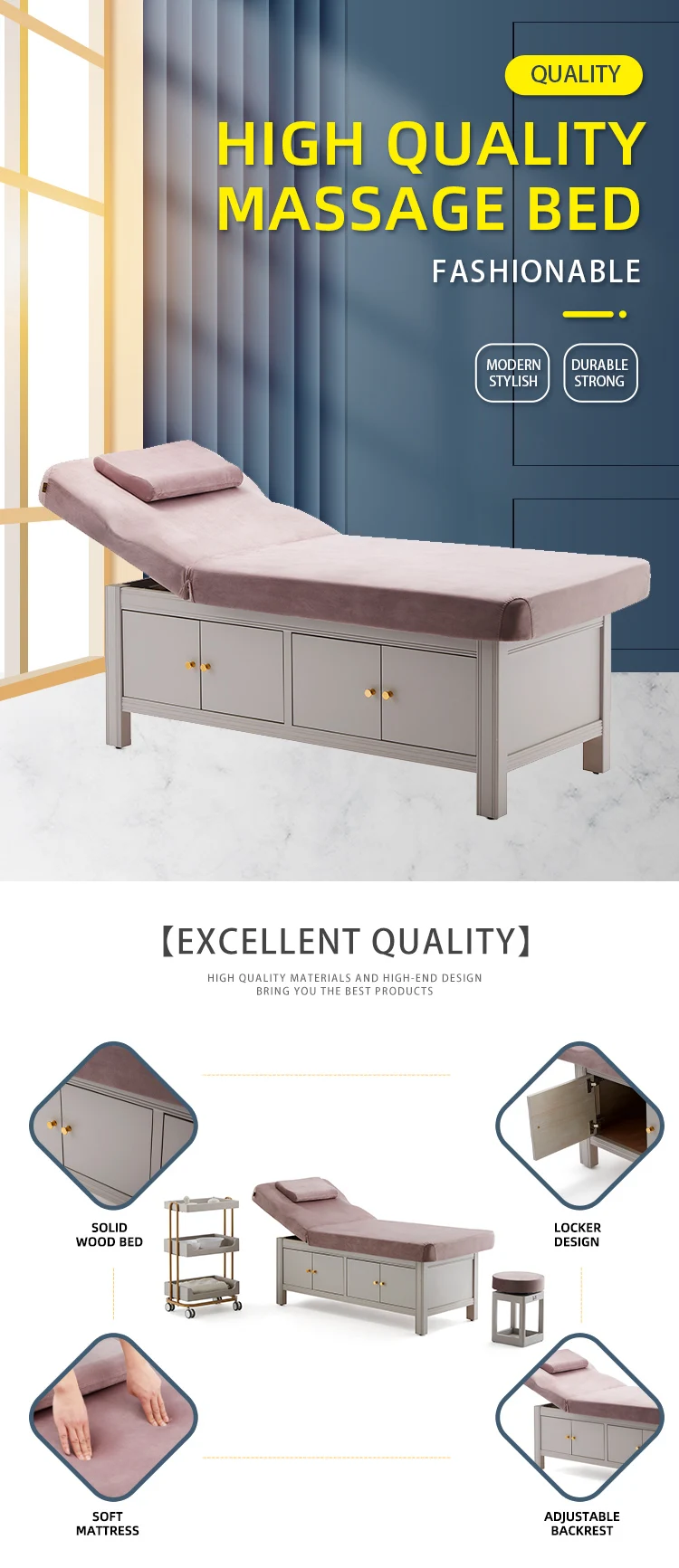 Shop Our Hot Sale Modern Spa Massage Bed Table for Beauty Salon