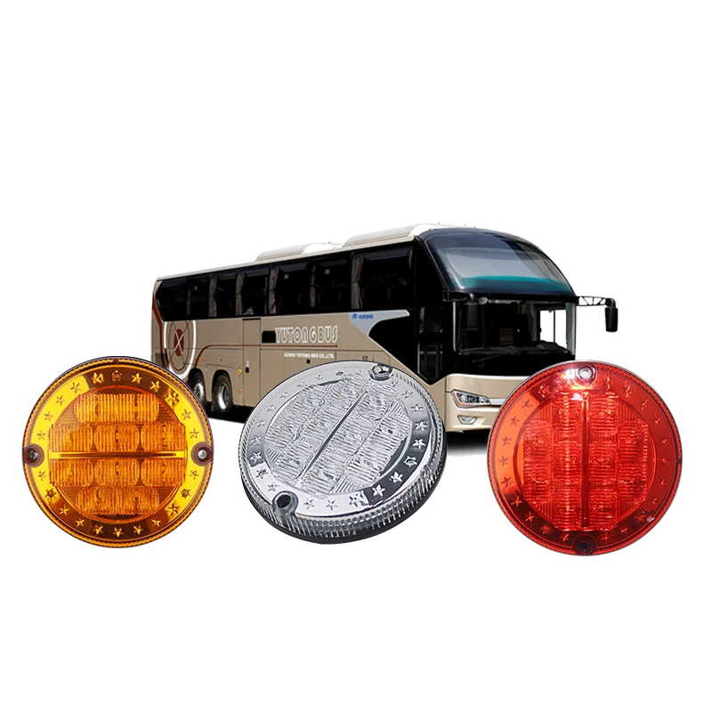 Round Bus LED Tail Lights Bus Parts Accessories for Coach Bus Truck Van ...