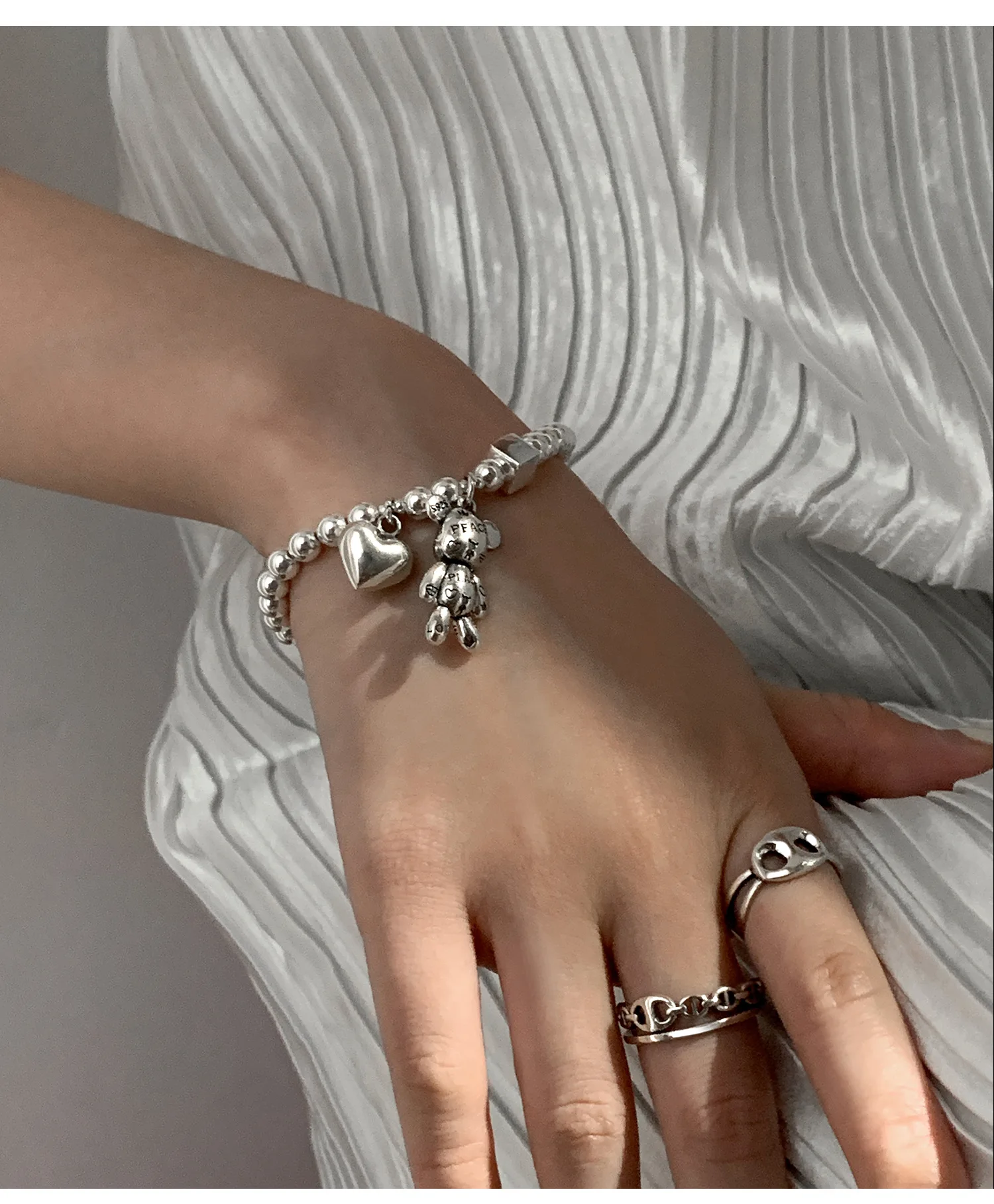 Tous 925 Sliver-plated Titanium Steel Bracelet Bear Bracelet Bangles ...