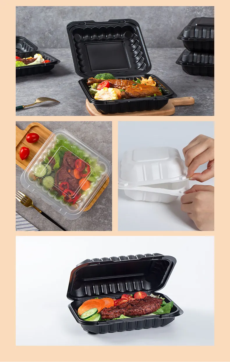 Mfpp Mineral Filled Plastic Fast Meal Disposable Lunch Box