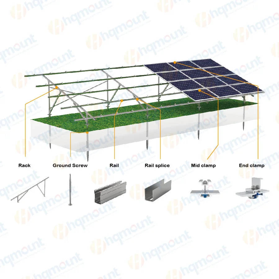Fix Rack Above Concrete Base Galvanized Steel Solar Frame Apoyo Soar ...