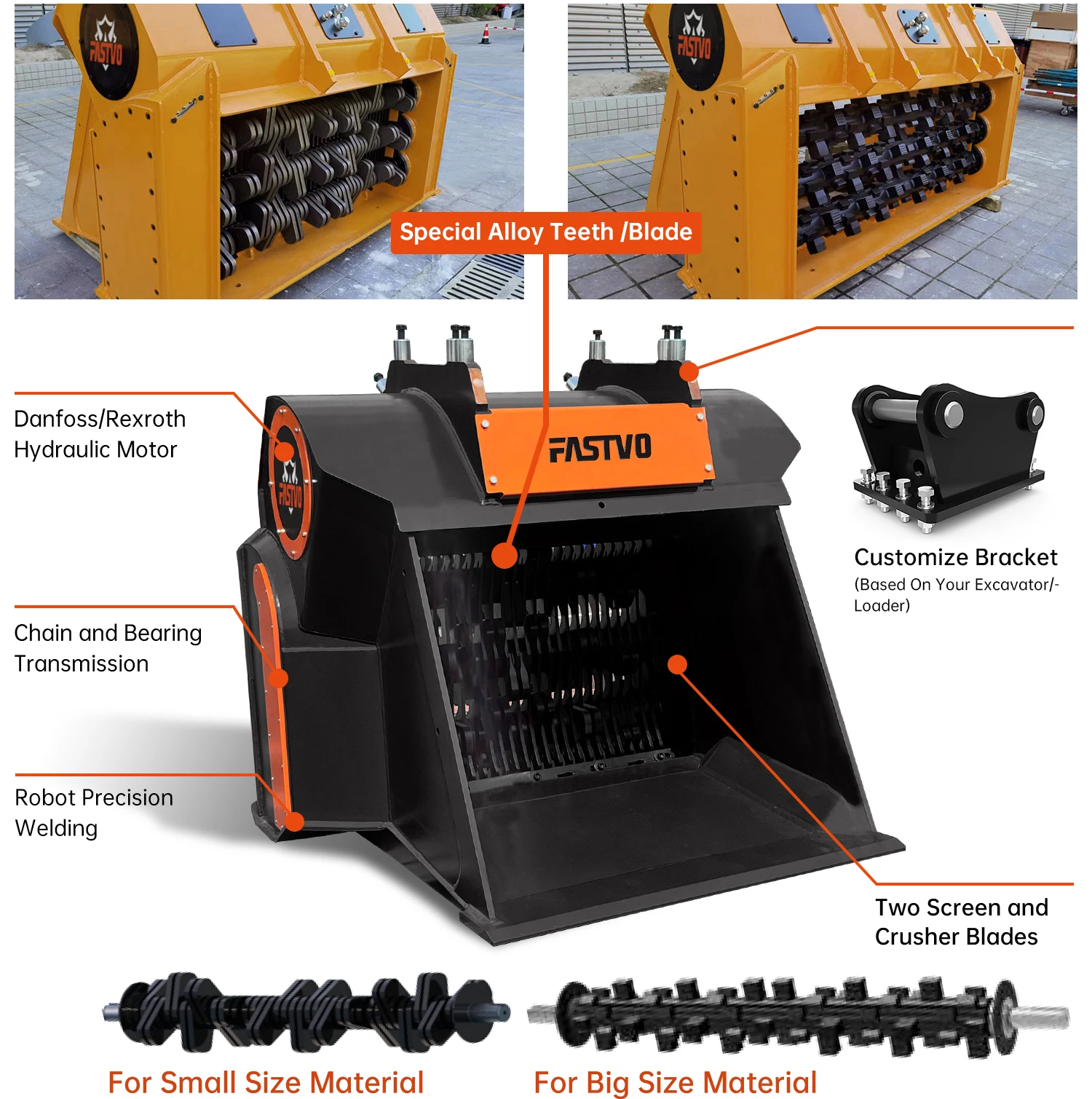 Screen Bucket Excavator Soil Screening Bucket Hydraulic Attachments for ...