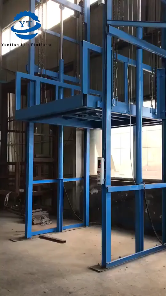Warehouse Industrial Goods Lift Hydraulic Elevator Cargo Lift With The ...