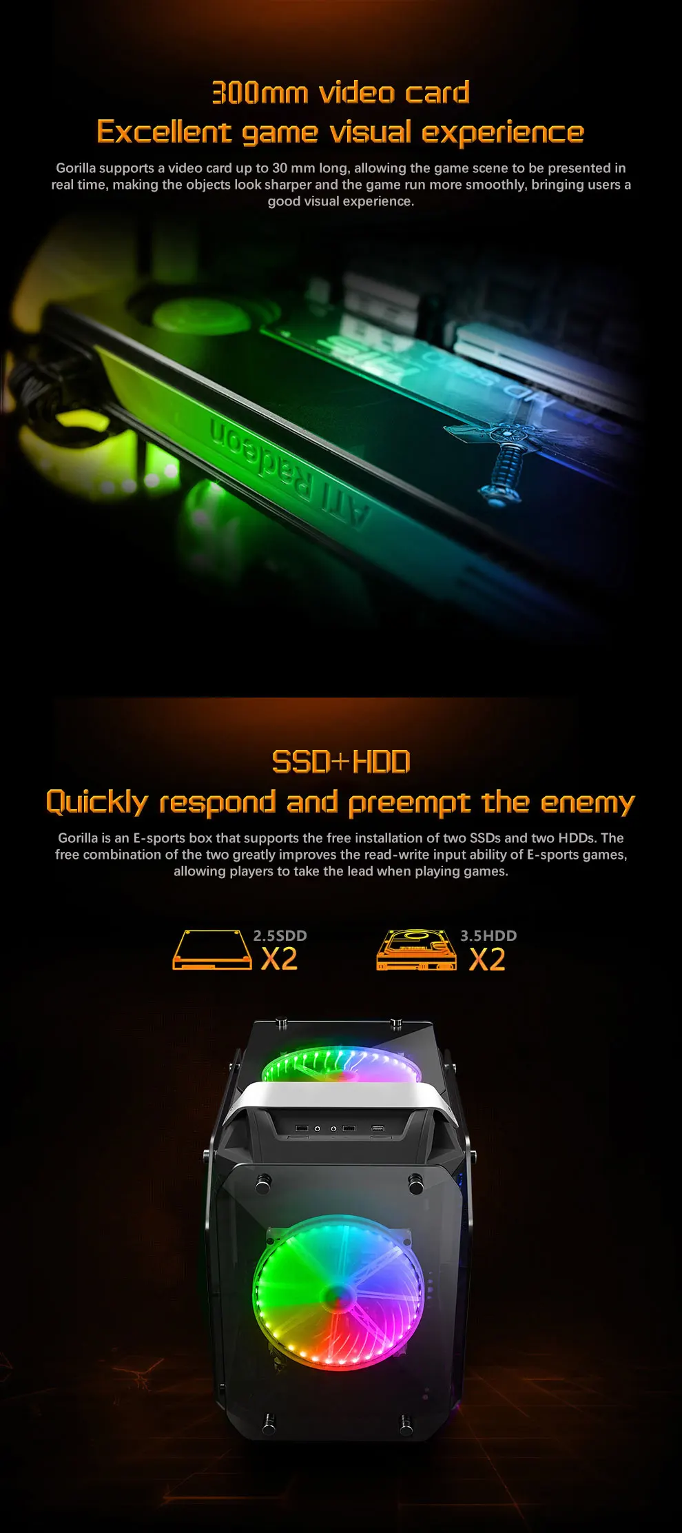 Lovingcool PC Case - Tower Cool Design for Gaming