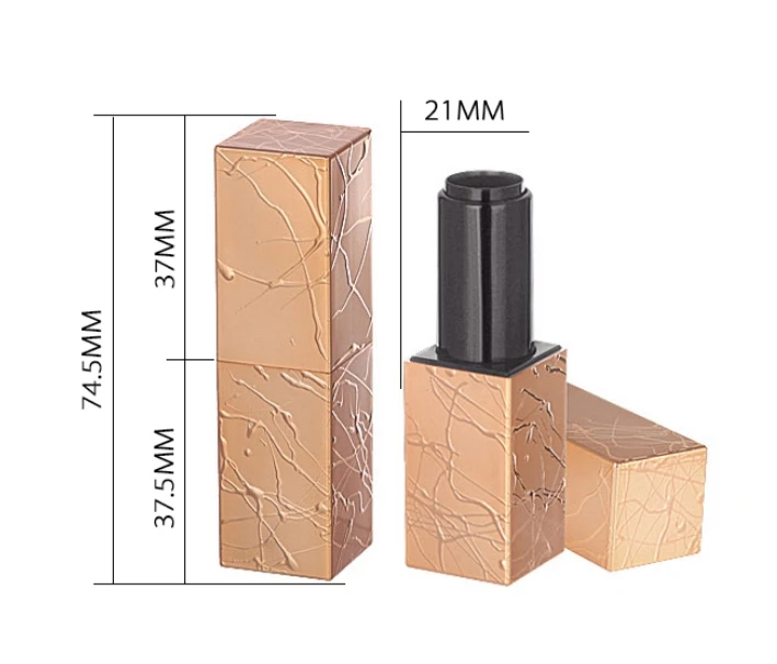 Factory Direct Round Bullet Lipstick Tube Empty Matt Black Silver Edge ...