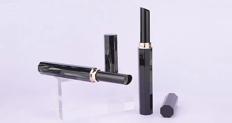 Luxury Marble Empty Lipstick Tubes Plastic Octagon Lipstick Tube Black ...