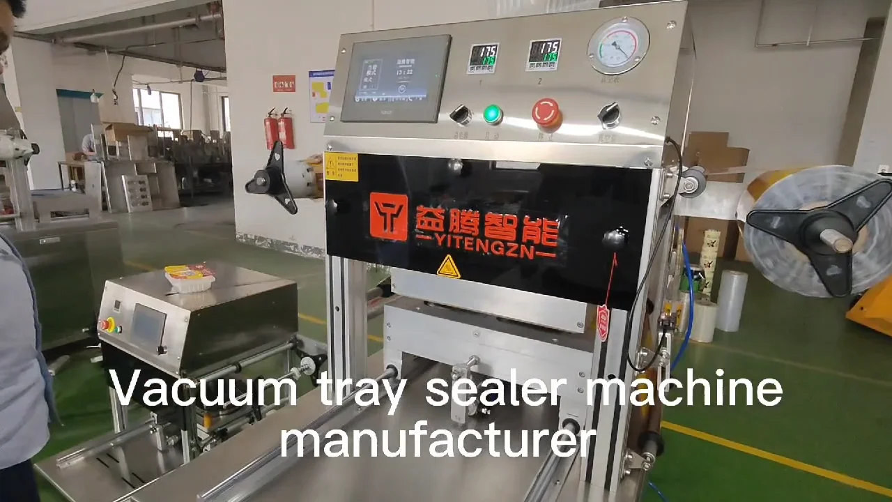 Gas Flush Fast Food Square Container Tray Sealing Machine With Nitrogen ...