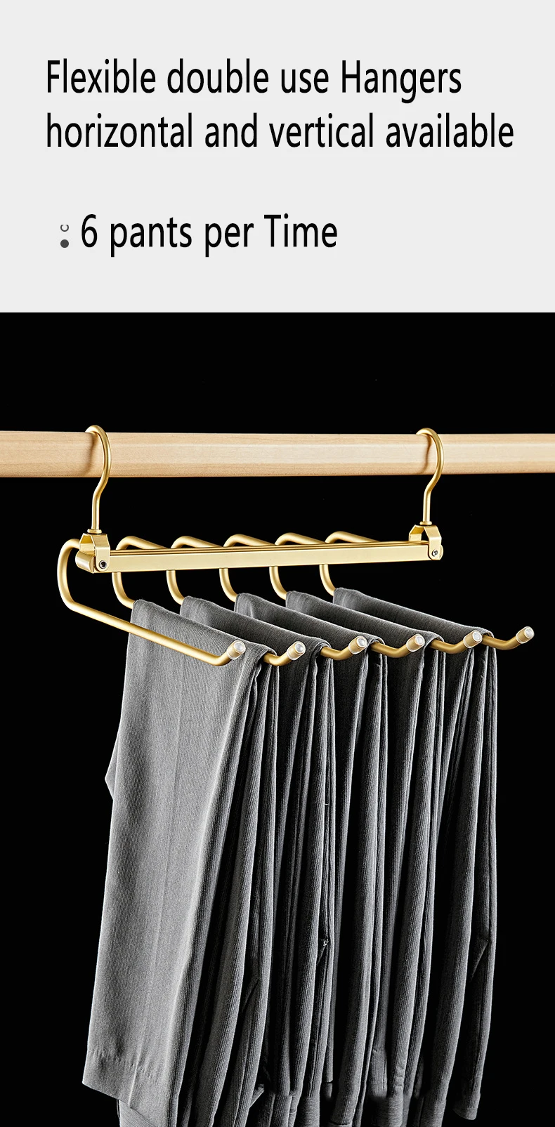 Multilayer Pants Hanger Space Saving Madera 6 In 1 Stainless Steel ...