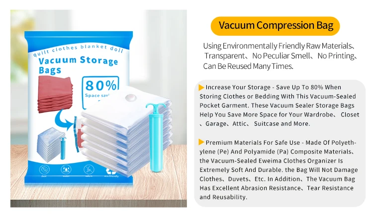 Eco Friendly Space Saver Compressed Bag Vacuum Storage Bag Household ...