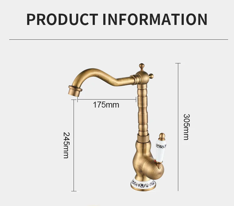 360 Degree European Vintage Hot And Cold Mixed Water Single Handle ...