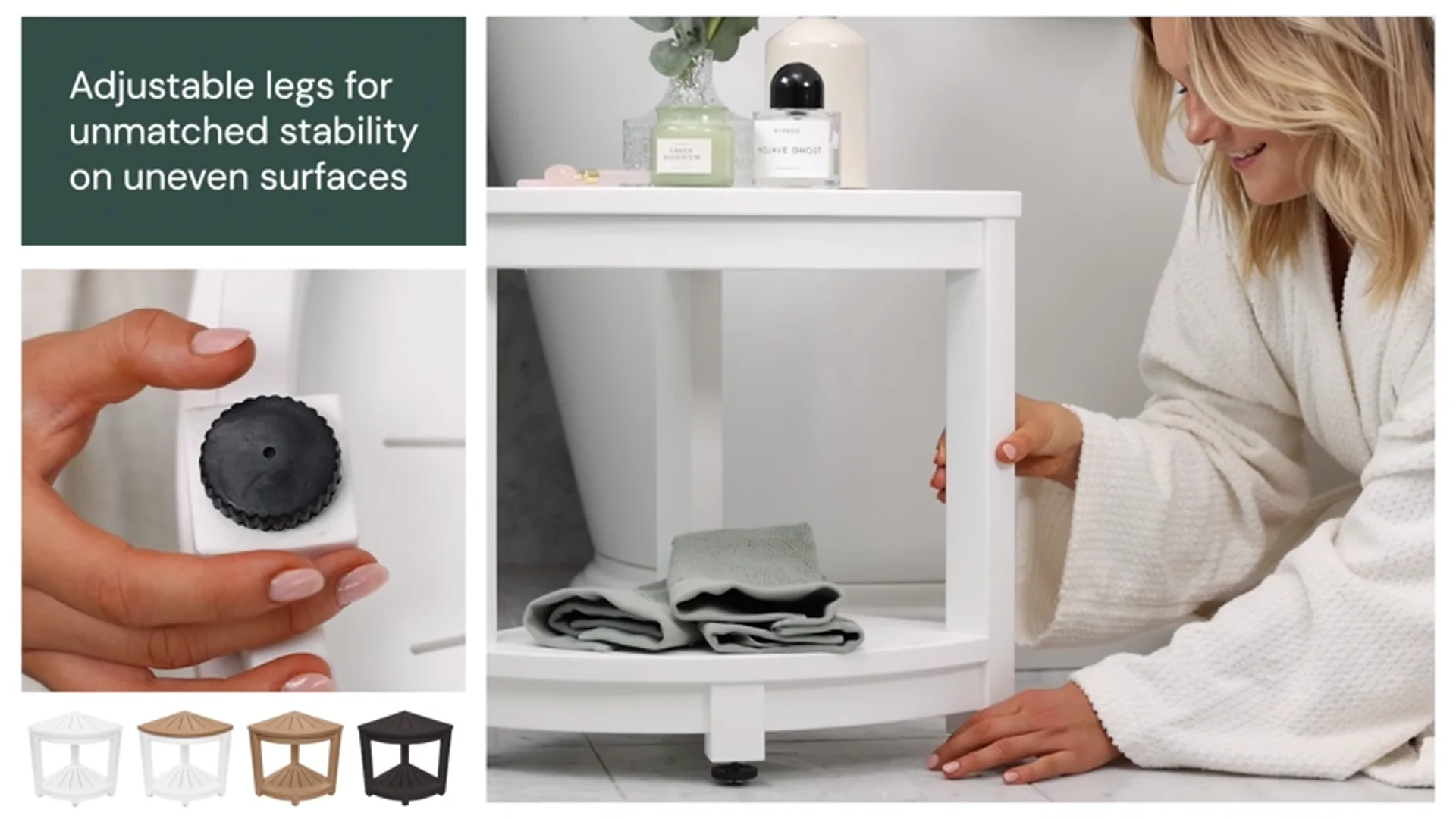 Corner Shower Stool Shower Chair Shower Bench Triangle Wooden Bathroom ...