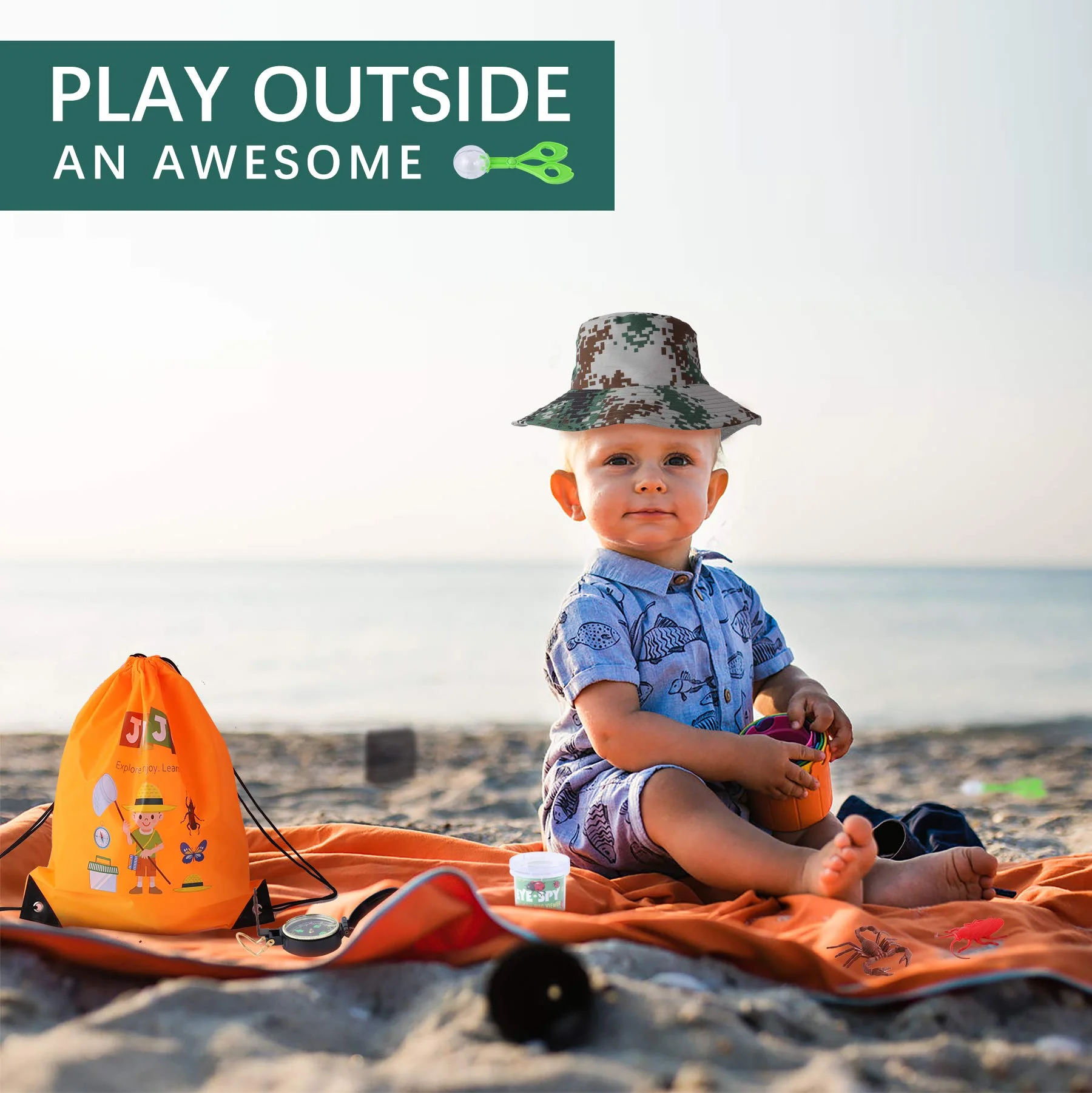 Outdoor Exploration Kit For Kids Binoculars Flashlight Compass Whistle ...