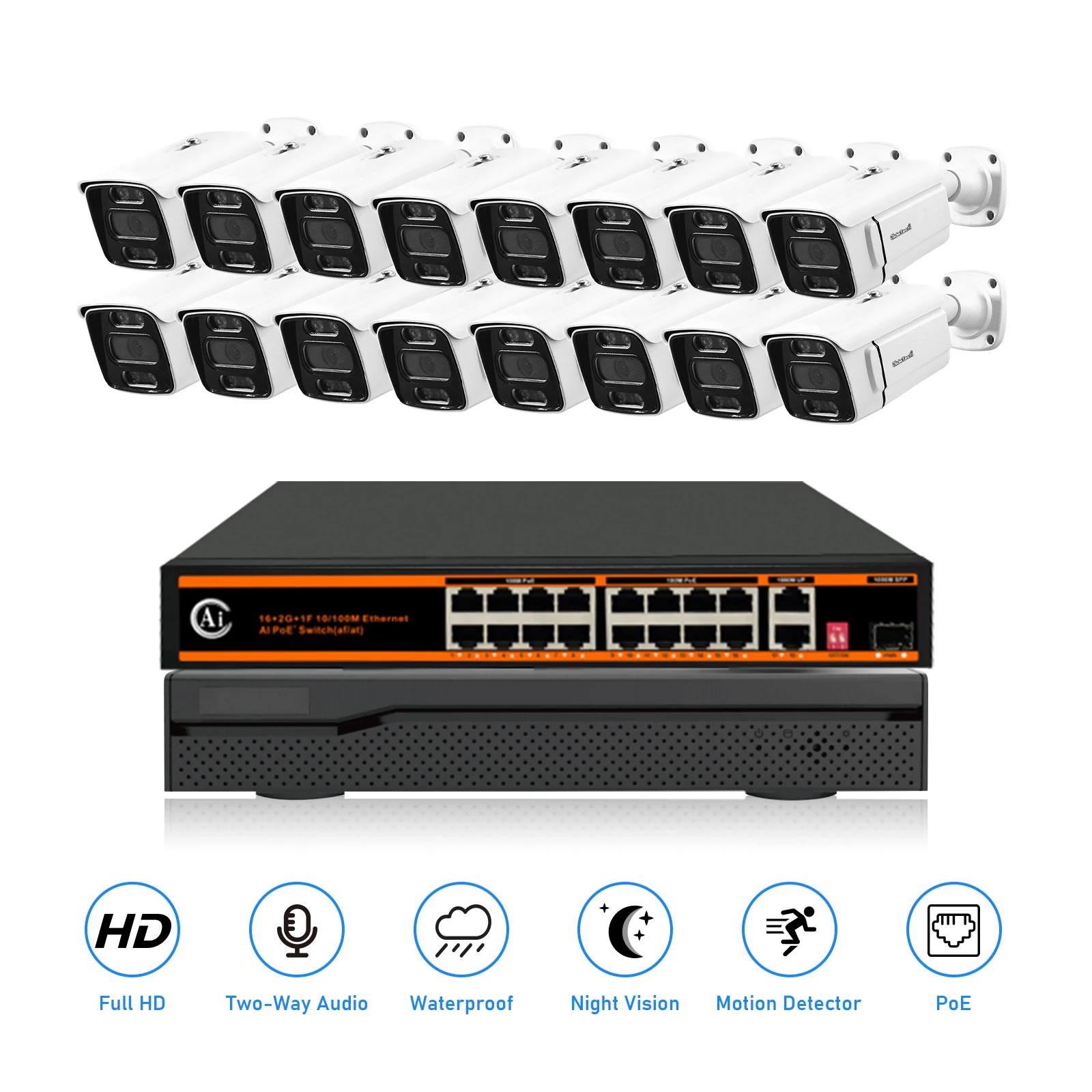 Jidetech 5mp Ip Camera With 16 Channel Nvr Network Video Recorder Poe ...