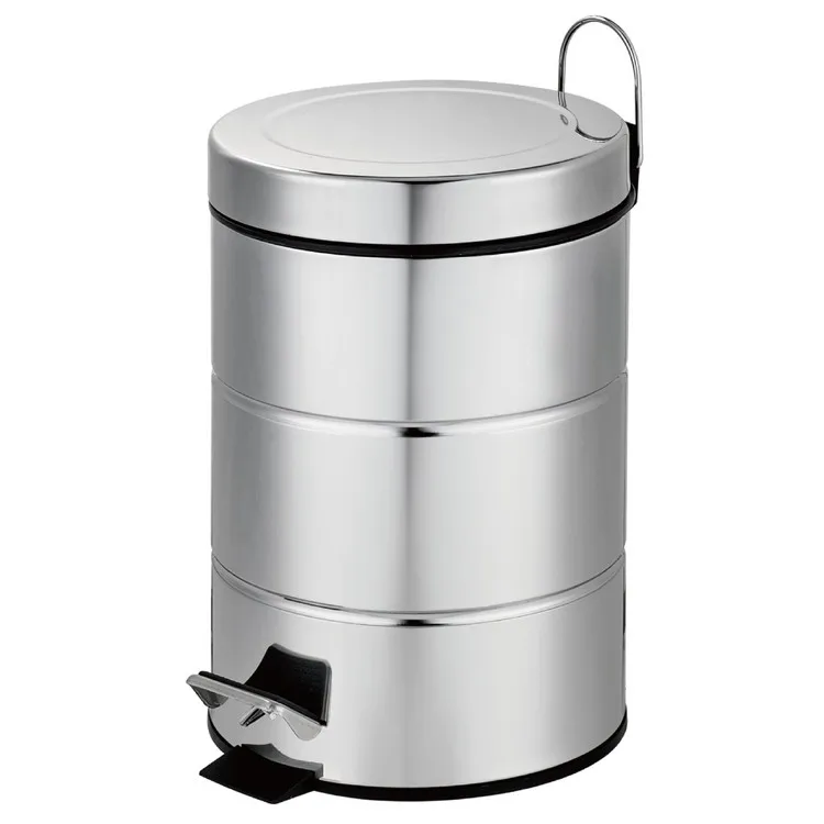 Ibarlom Round Shape Dustbin Iron Powder Coating Foot Pedal Dustbin ...