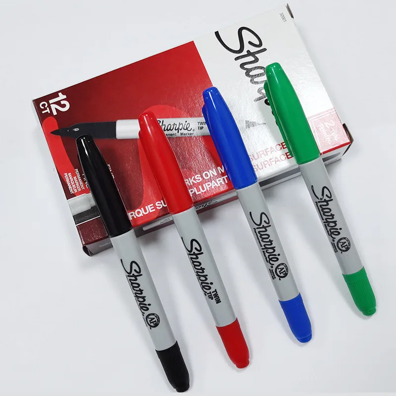 Sharpie Permanent Marker Pen Twin Tip Fine Markers Quick Dry Ink Smooth ...