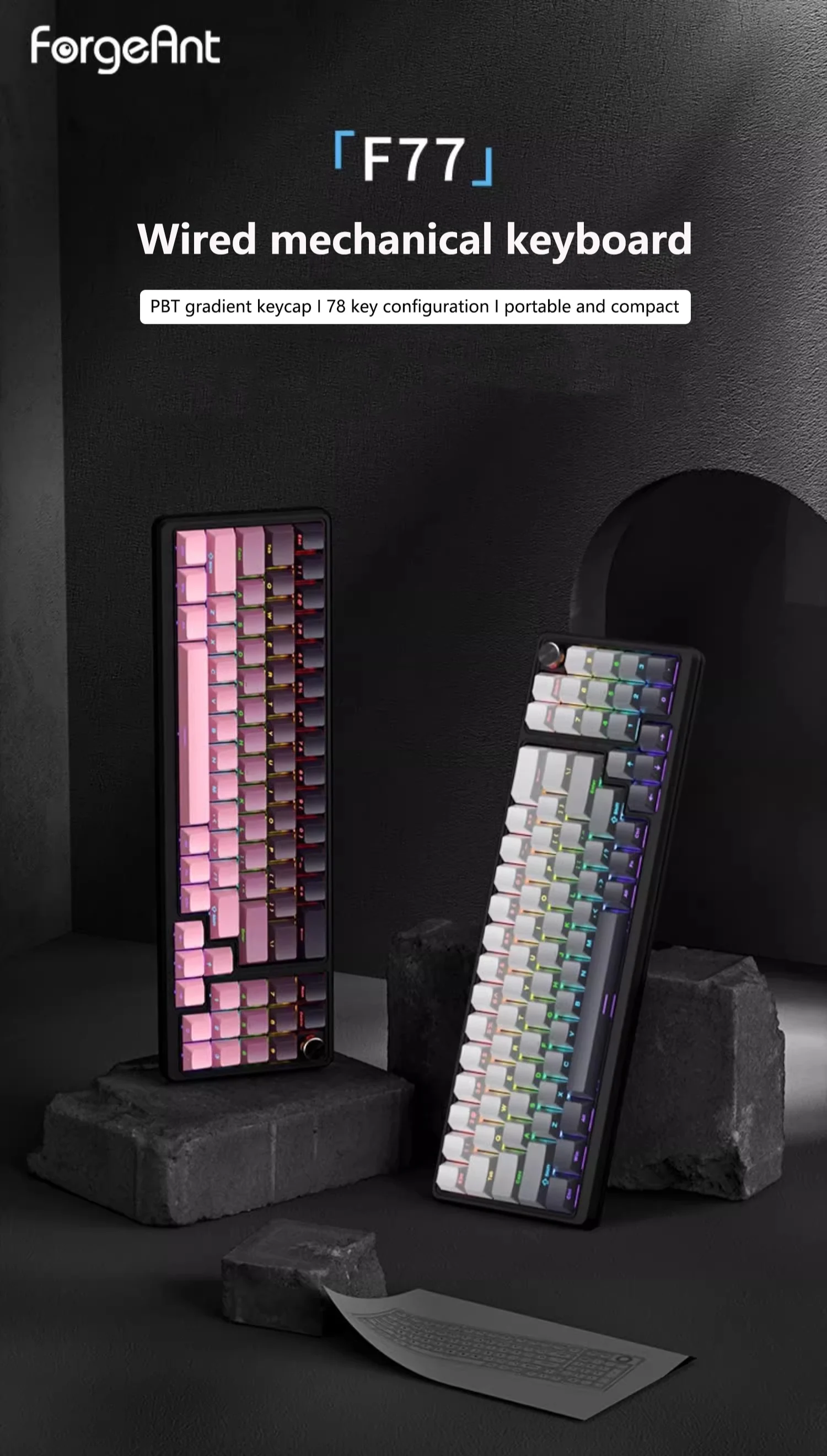 78 Keys Wired Mechanical Keyboard Gaming Keyboard Qwerty Fashion Hot ...