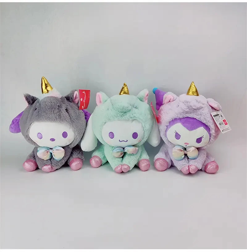 Cartoon Kuromi Melody Cinnamoroll Plush Toy Keychain Animals Cute Plushie Pendant Doll Girls ...