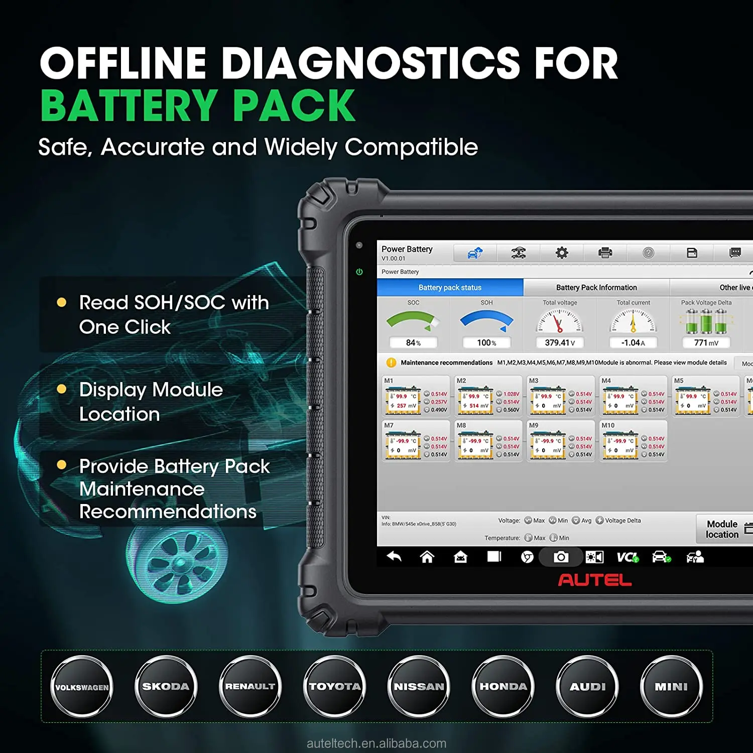 Autel Official Store Maxisys Ultra Ev 40 Service Obd2 Scanner ...