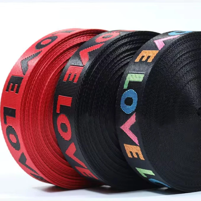 woven polyester webbing webbing strap lettered jacquard nylon webbing ...