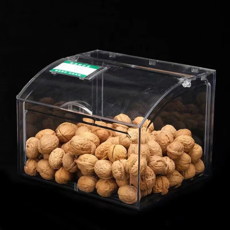 Customized Acrylic Candy Bins with Hinged Lid - Clear & Stylish