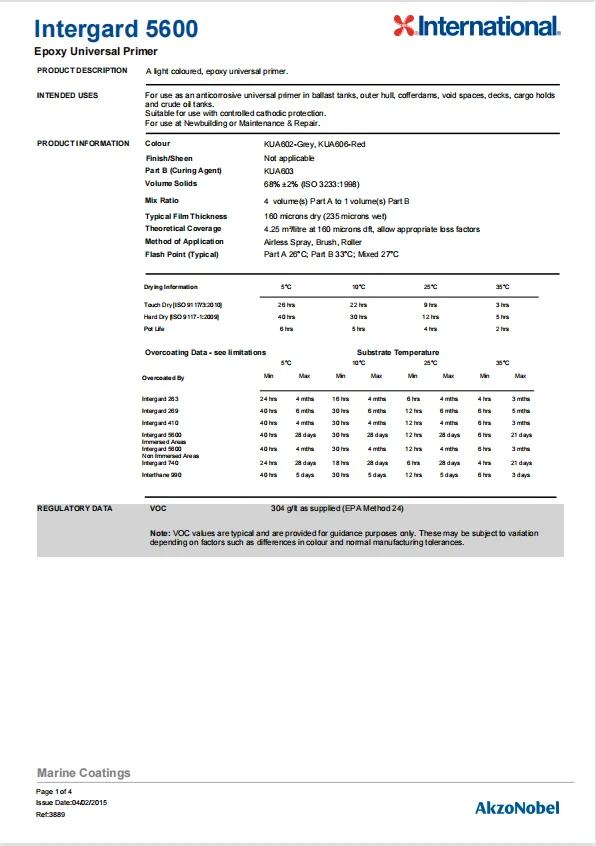 Akzonobel International Intergard 5600 Epoxy Universal Primer - Buy ...