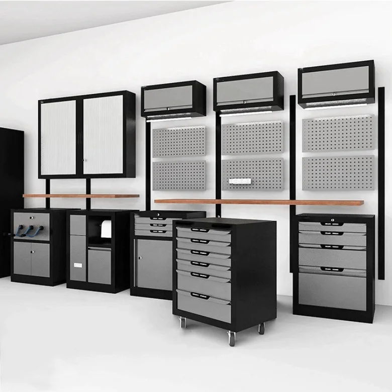 Corner Wall Modular Tool Cabinet System for Garage Mechanics
