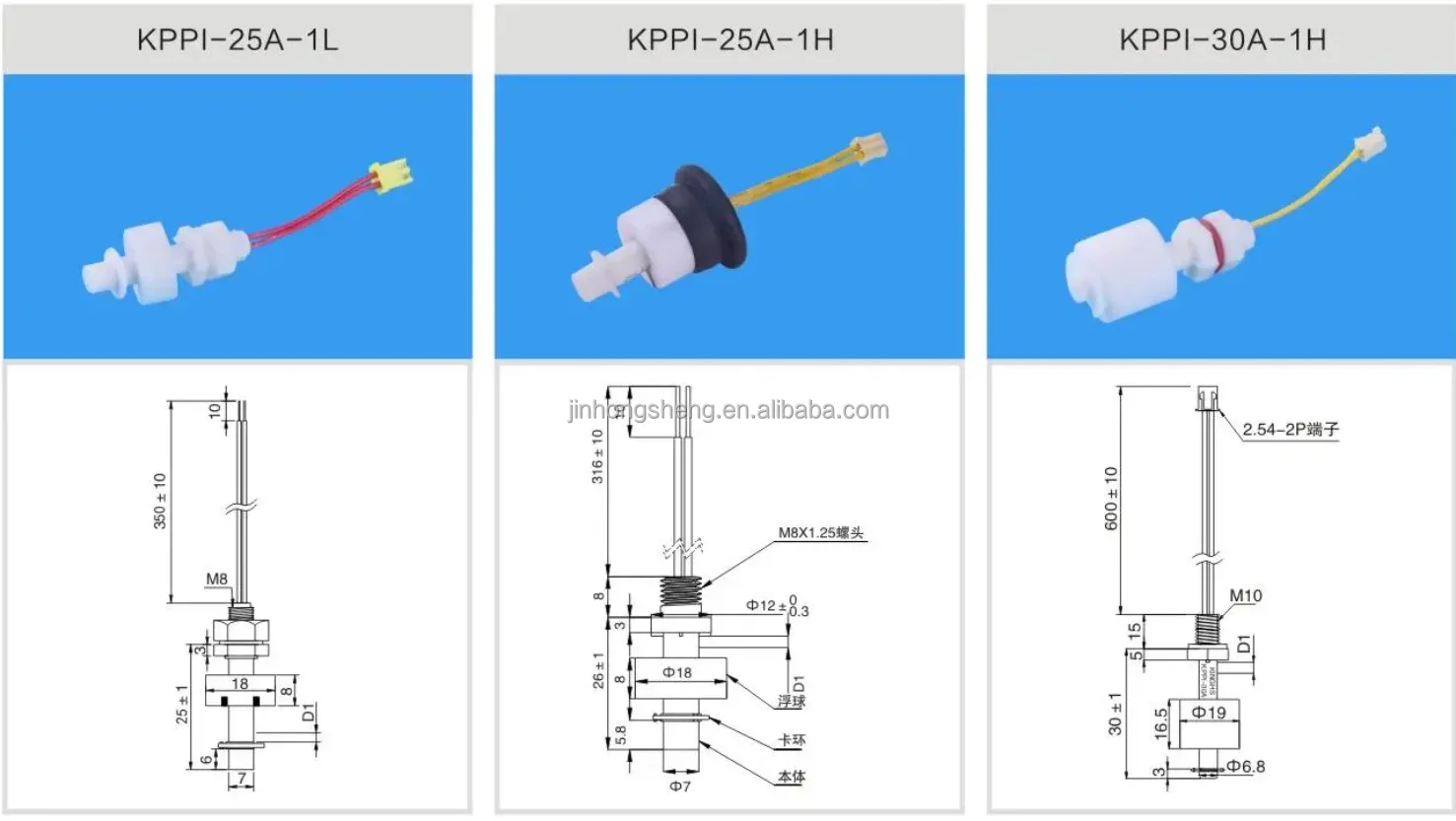 Vertical Plastic Point Liquid Level Control Float Switch Water Level ...