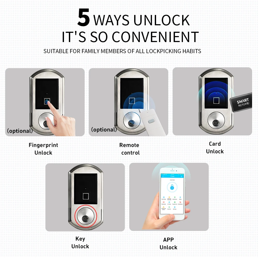 Outdoor Smart Lock with Finger Print Access Digital Stainless Steel ...