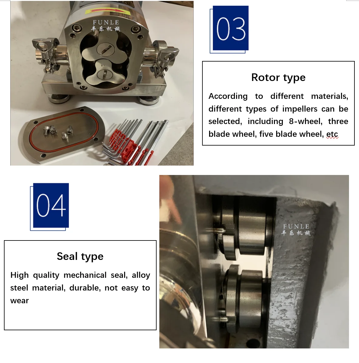 Stainless Steel Sanitary Rotary Lobe Pump Food Grade High Viscosity ...