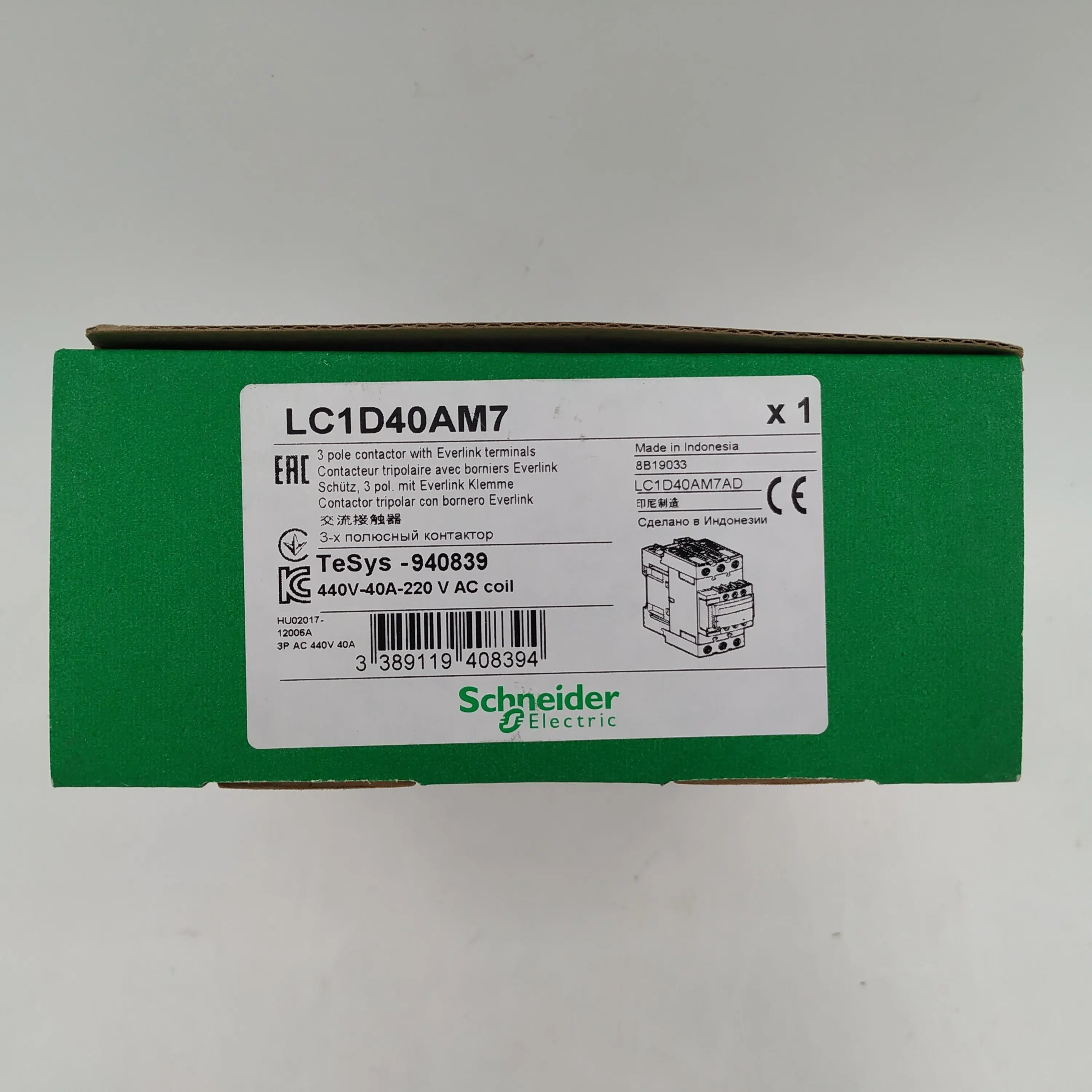 Telemecanique 3 Phase Ac Contactor Tesys D Lc1d40a 3p Motor Starter ...