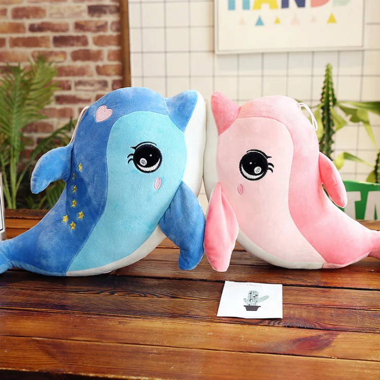 Custom Sea Animal Plush Big Dolphin Toy for Kids Cute Blue Soft Stuffed ...
