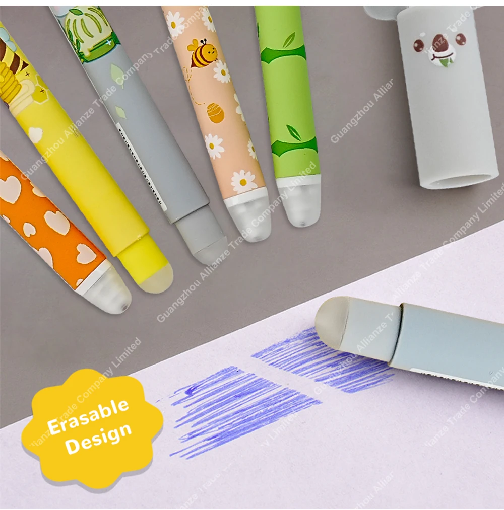5 Style Creative Cute Cartoon Animal Design Erasable Gel Pens