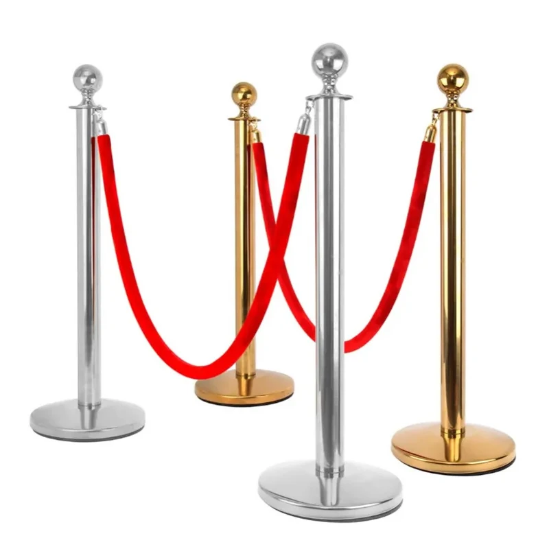 Event Celebrity Red Carpet Queue Barrier Post With Red Velvet Rope Set ...