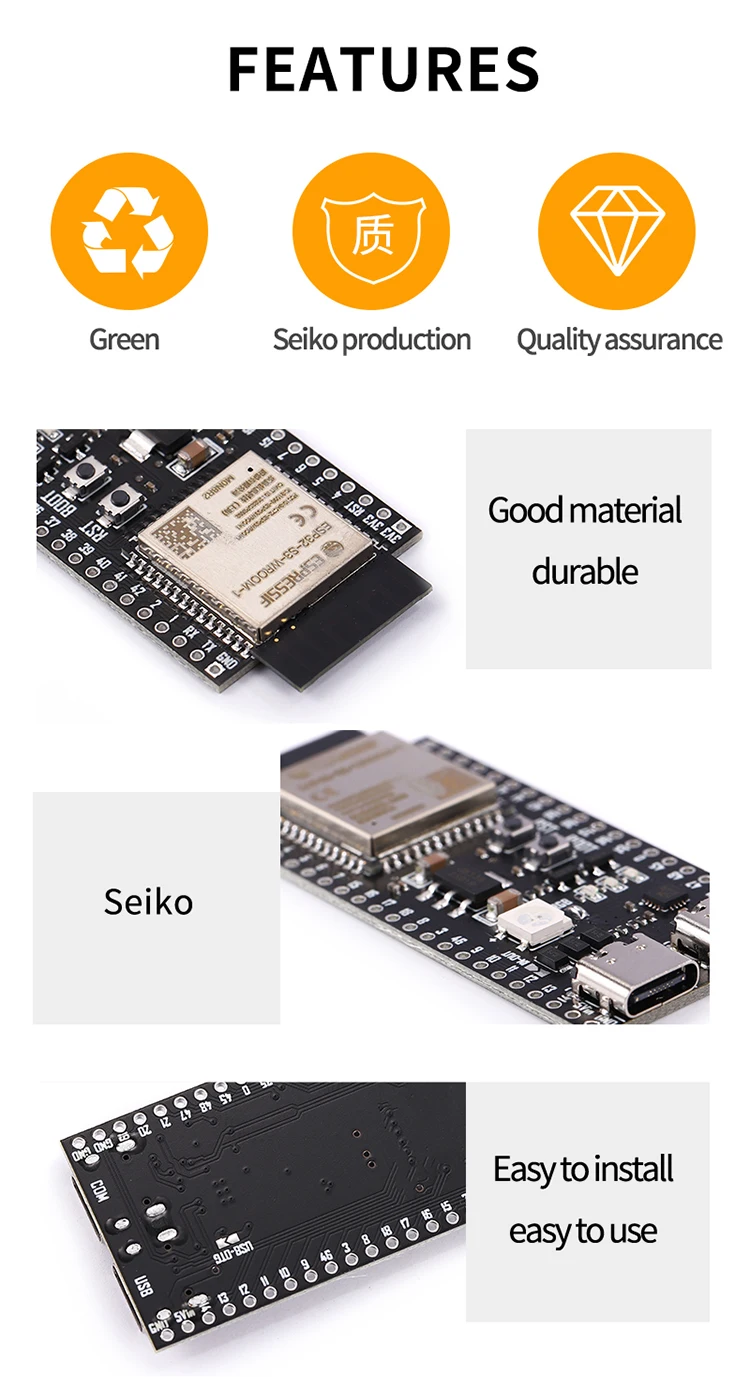 ESP32-S3-DevKitC-1 WiFi & -Compatible BLE 5.0 Mesh Development Board ...