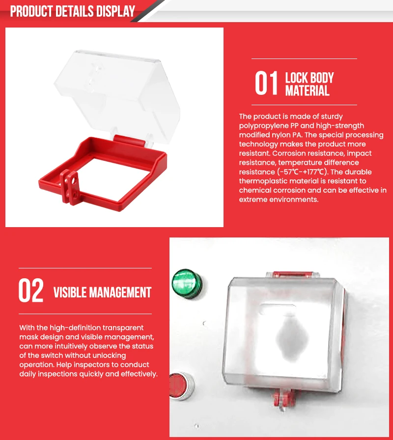 Transparent Plastic E-stop Push Button Lockout or Wall Switch ...