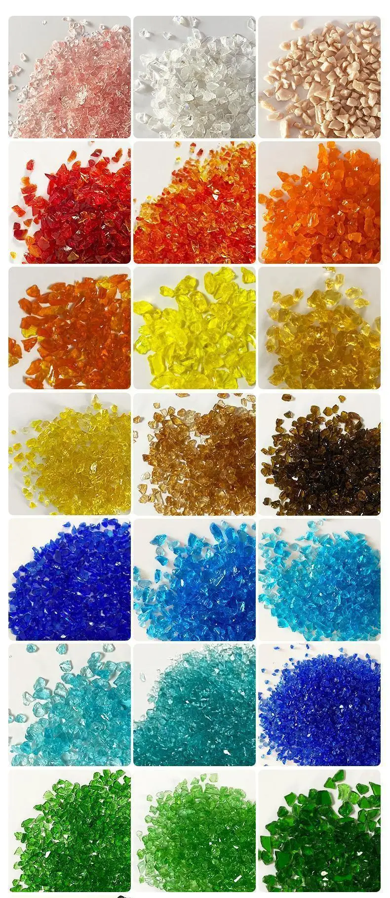 Clear Crushed Fine Recycled Glass Chips Epoxy Resin Crush Glass Sand