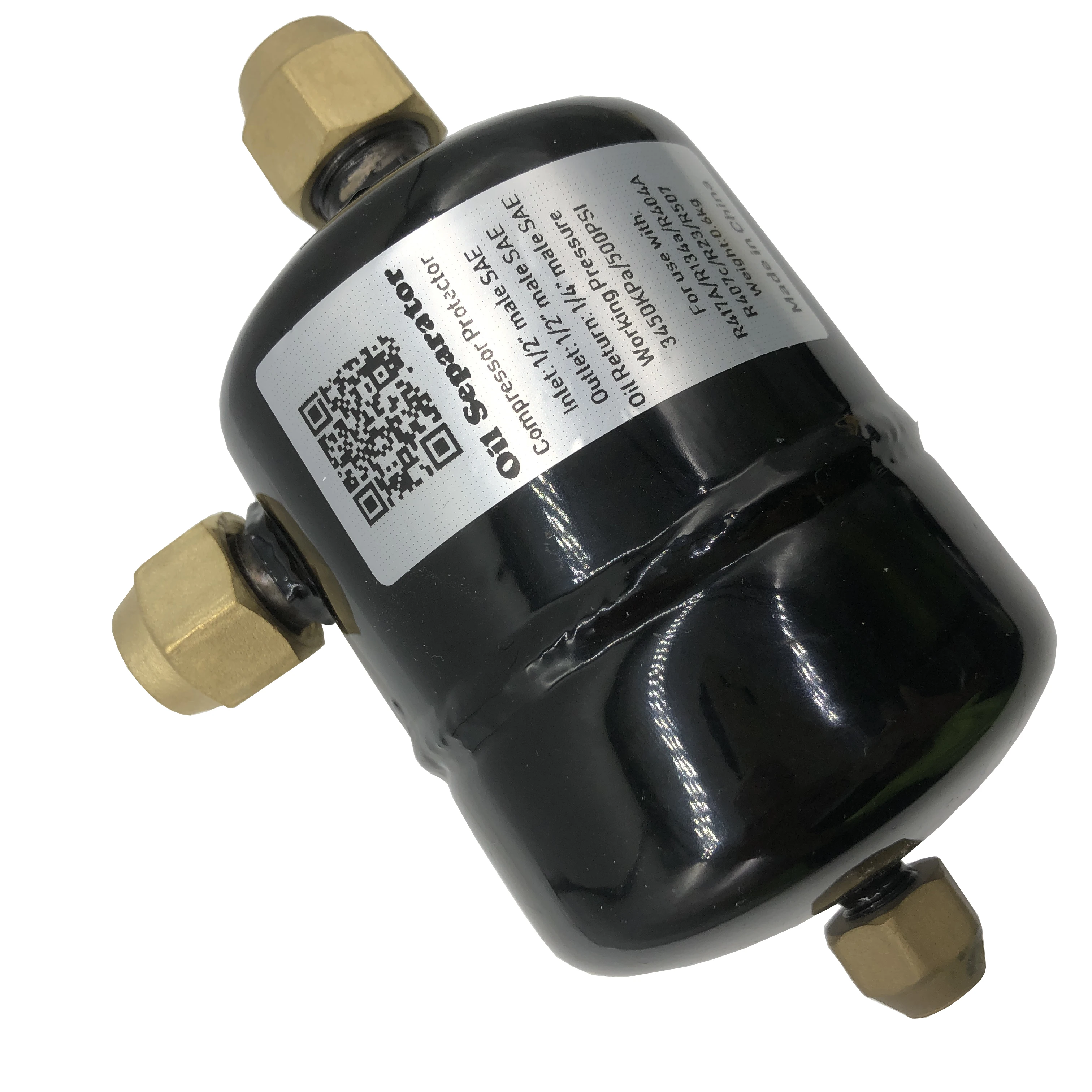 Oil Separator with Capillary Throttle for Small Compressors