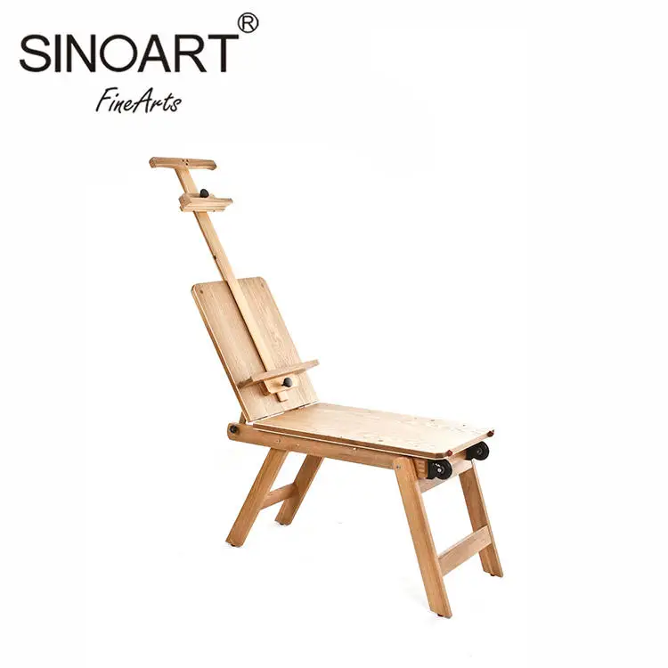 Universal Design Natural Portable Wooden Bench Artist Easel