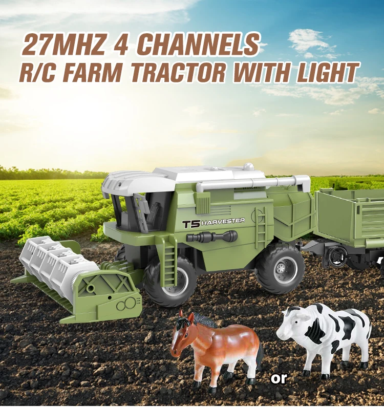 R/C Farm Tractor with Animals - Easy to Install RC Toy
