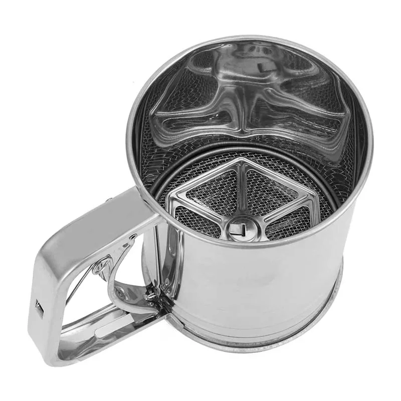 Baking Tool Silver Sifter Metal Stainless Steel Medium Sifter for ...