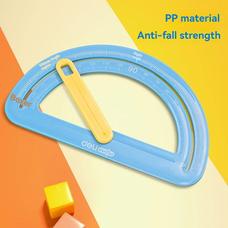 Deli 74365 Blue Protractor Set - 144pcs for Students & Drafting ODM