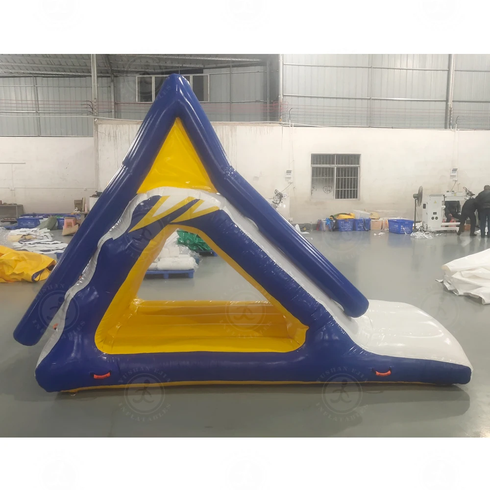 Lake Aqua Park Floating Water Slide Triangle Inflatable Floating Water ...